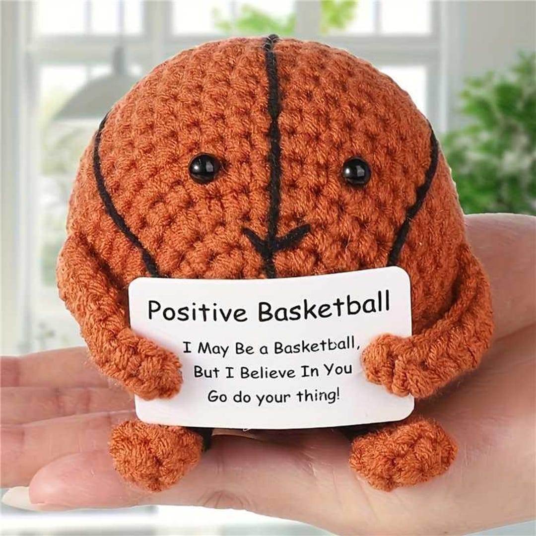 Handcrafted Crochet Basketball Plush,emotional Support Positive Doll ...
