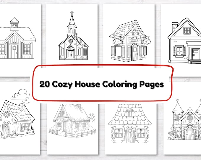 Kawaii Whimsical Houses Coloring Book for Adults and Teens | 20 Pages ...