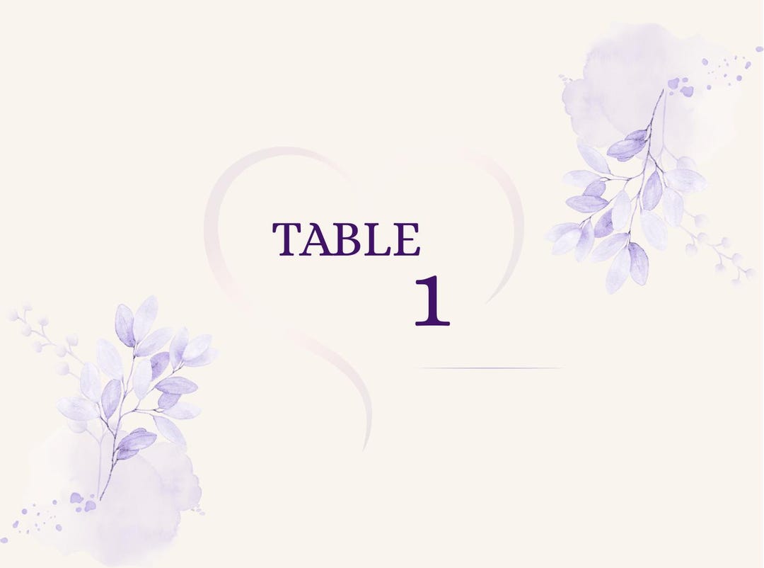 Pack of 10 Personalized Table Numbers – Wedding Design – Folded Format ...