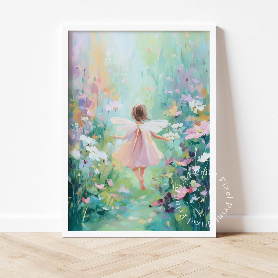 Printable Fairycore Garden Path Art - Dreamy Cottagecore Fairy Girl in ...