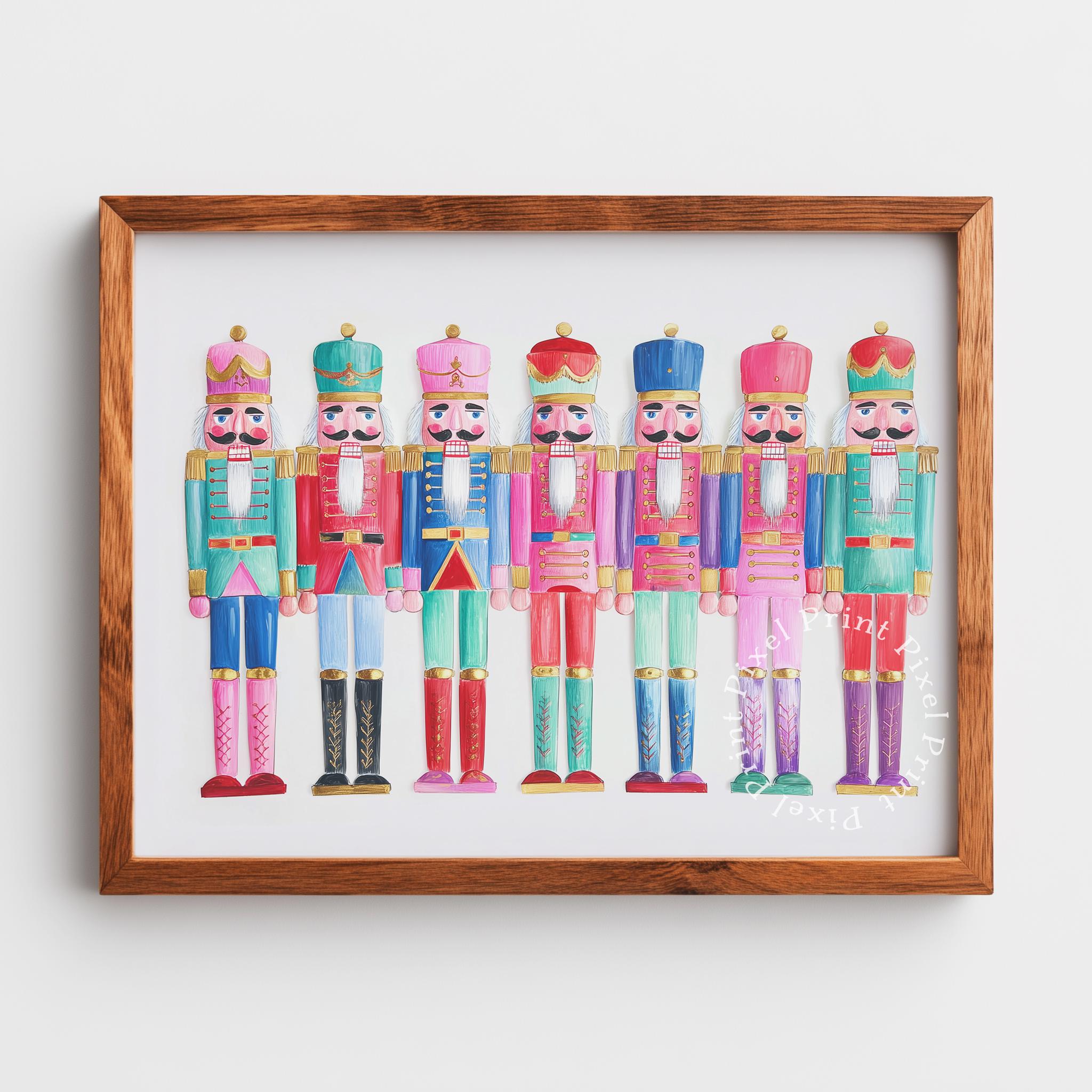 Printable Nutcracker Soldier Art - Colorful Festive Toy Display ...