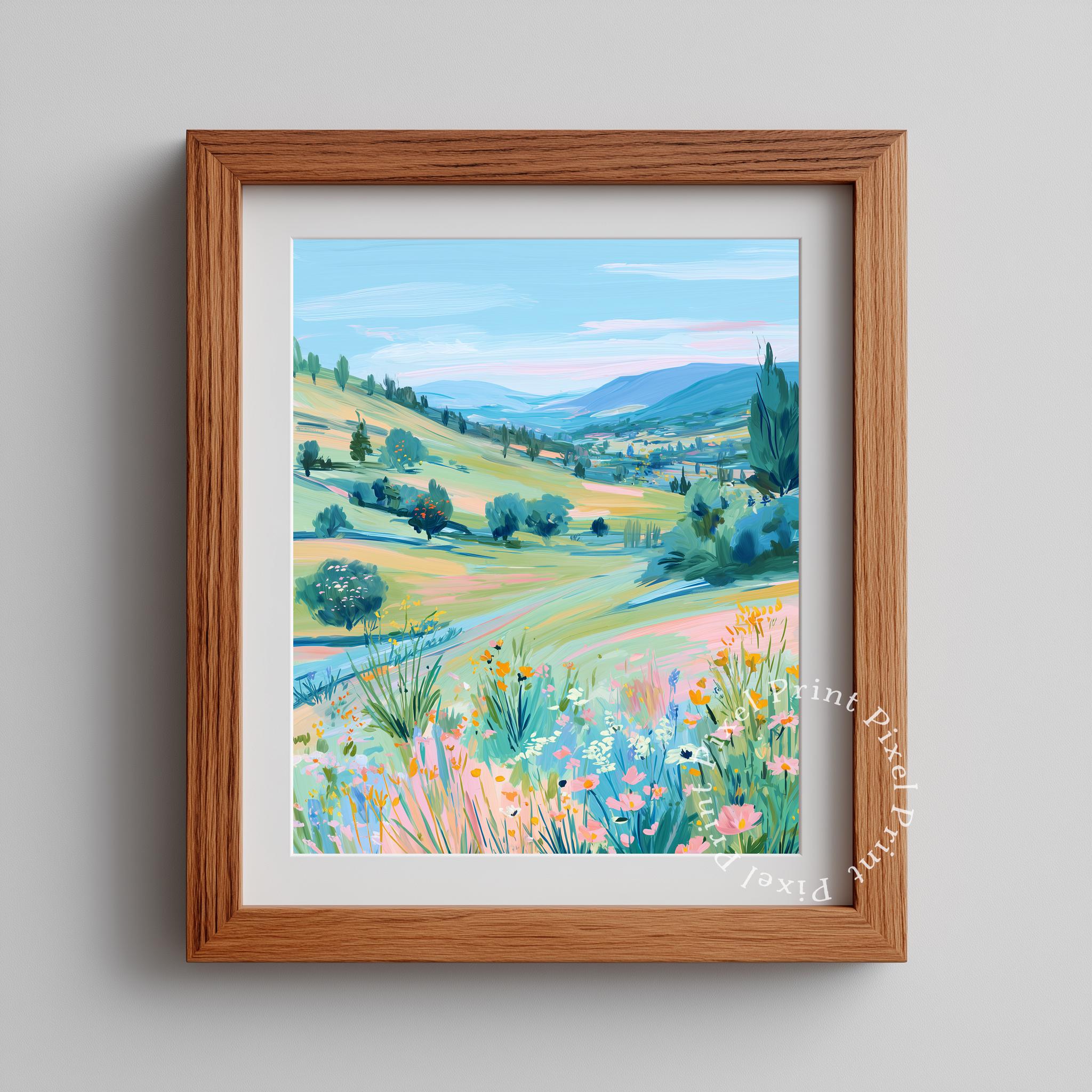 Paisagem pastoral das colinas da Califórnia para imprimir - Arte de ...