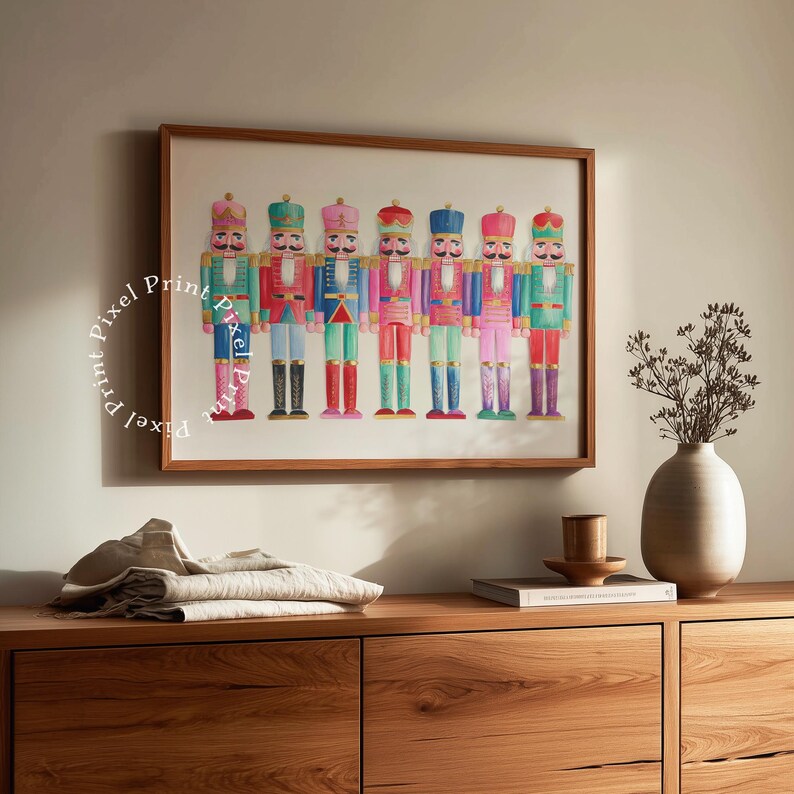 Printable Nutcracker Soldier Art - Colorful Festive Toy Display ...