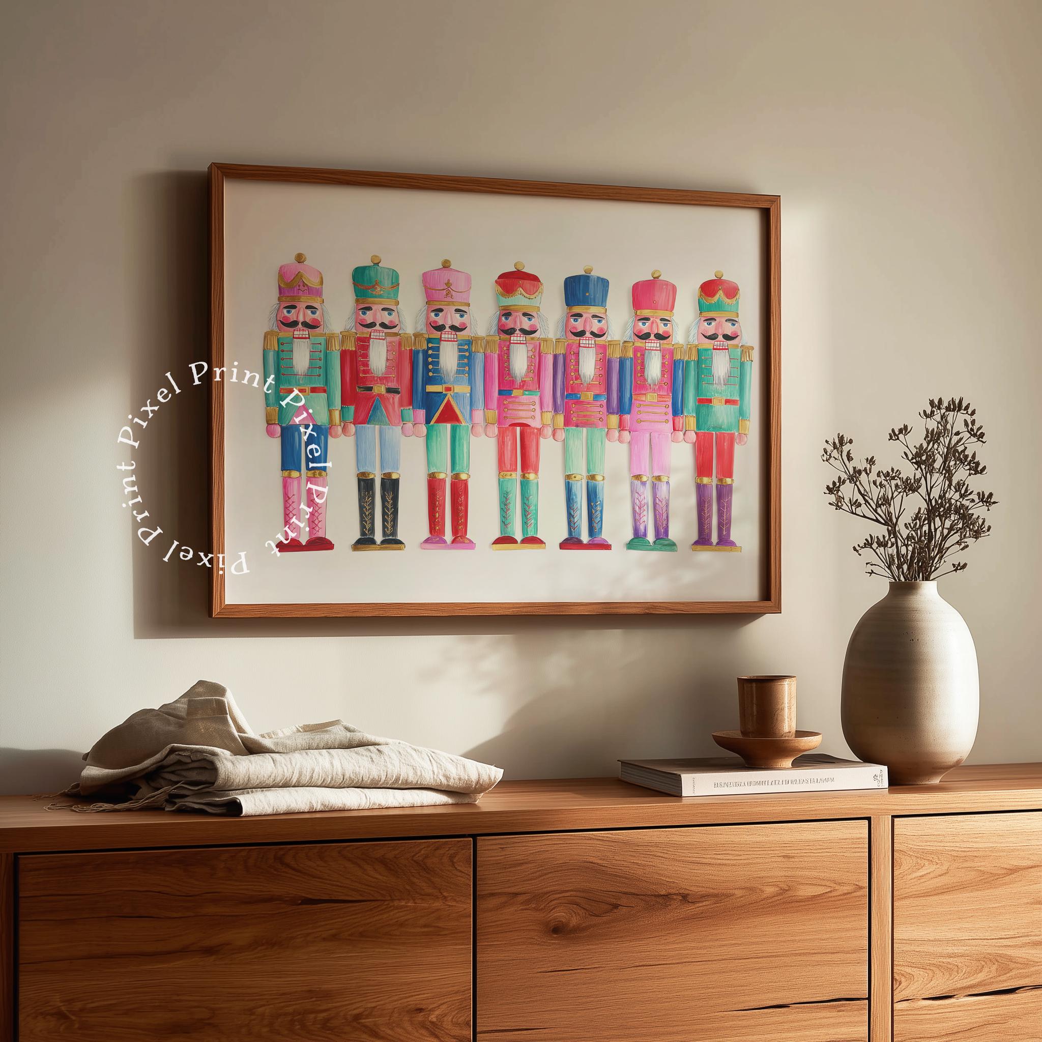 Printable Nutcracker Soldier Art - Colorful Festive Toy Display ...