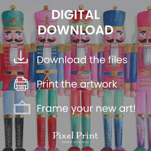 Printable Nutcracker Soldier Art - Colorful Festive Toy Display ...
