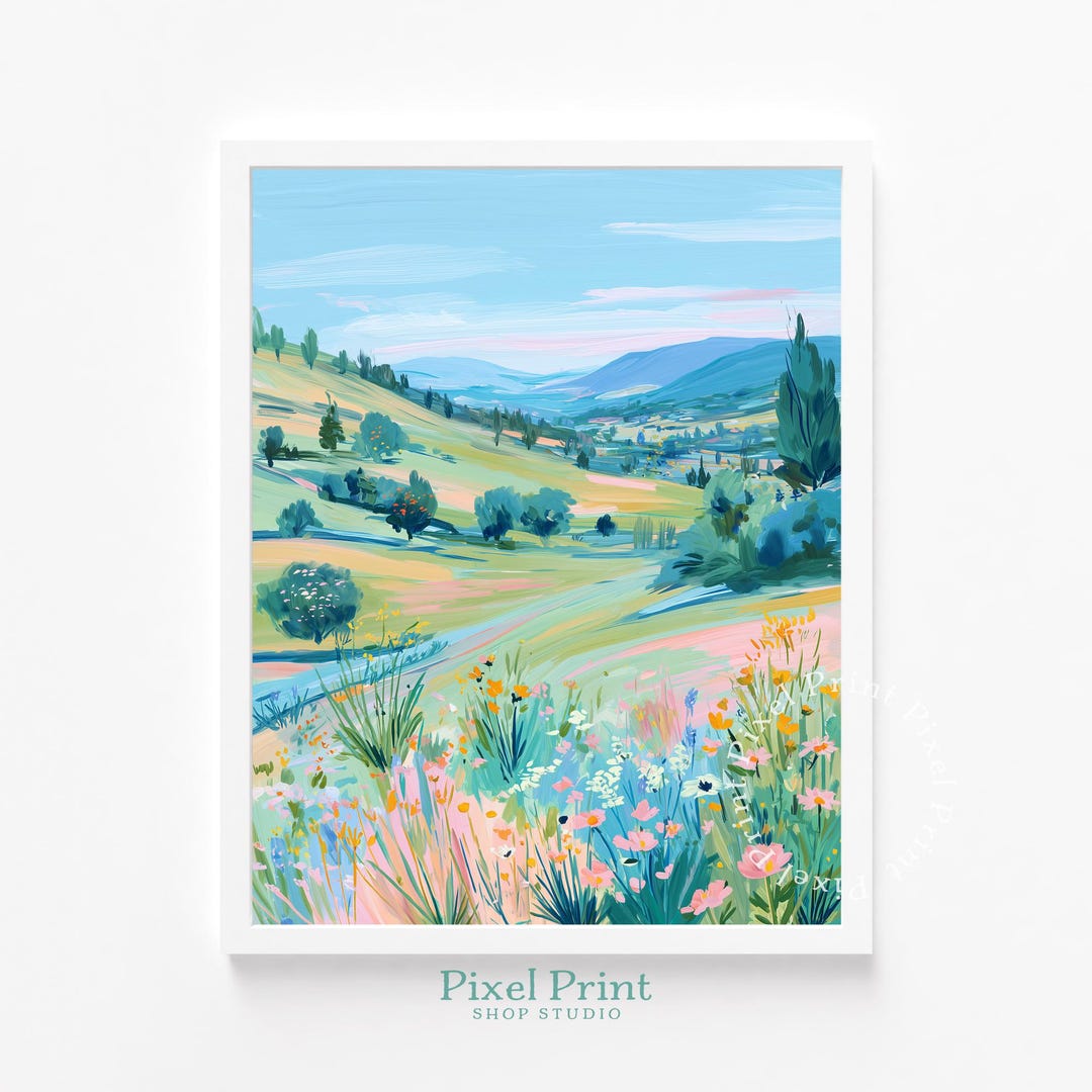 Paisagem pastoral das colinas da Califórnia para imprimir - Arte de ...