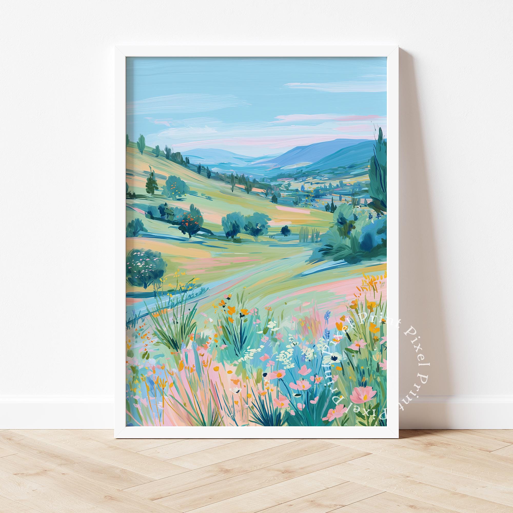 Paisagem pastoral das colinas da Califórnia para imprimir - Arte de ...