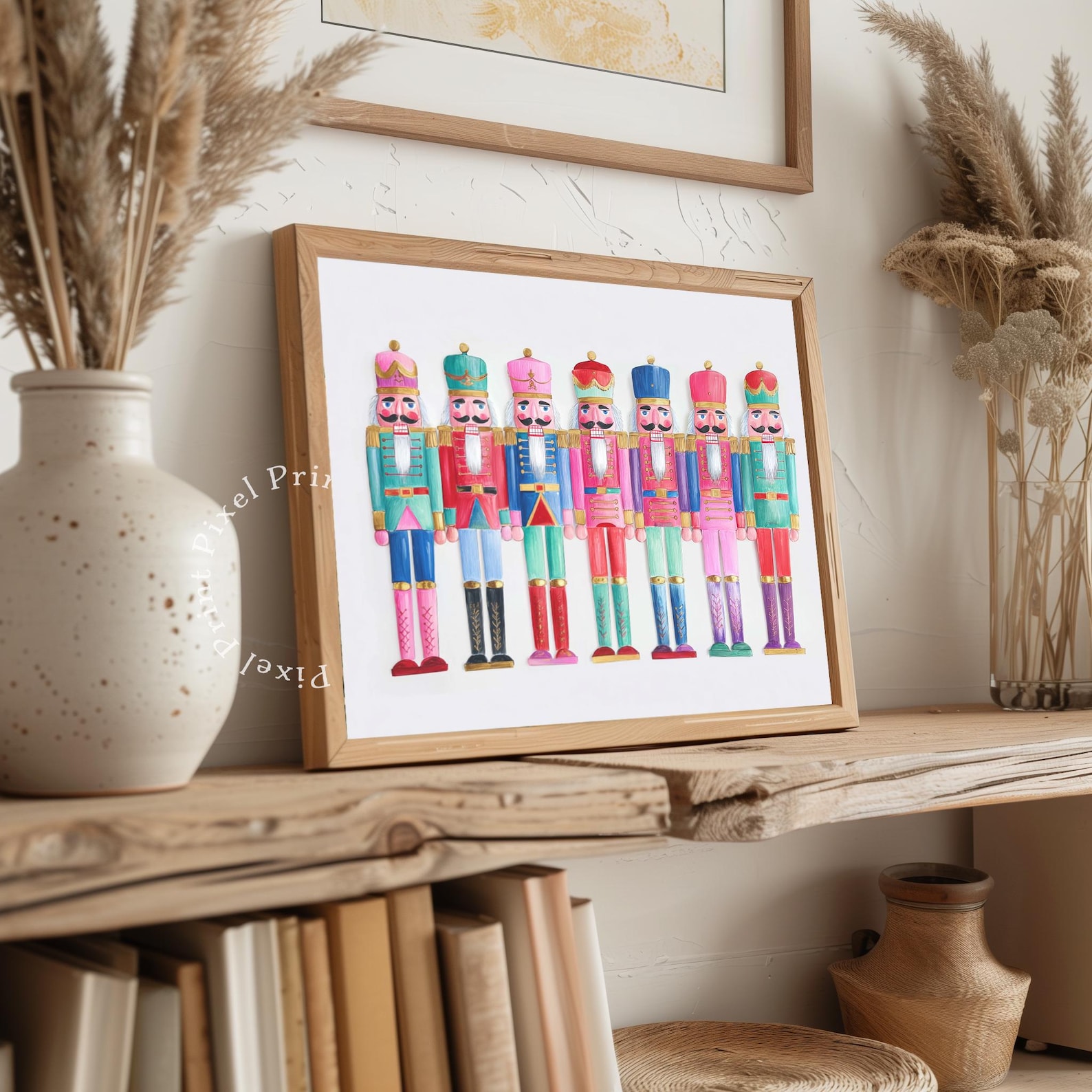 Printable Nutcracker Soldier Art - Colorful Festive Toy Display ...