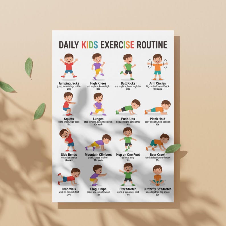 Calm Down & Stretch for Kids Printable – 16 Mindful Breathing Stretch ...