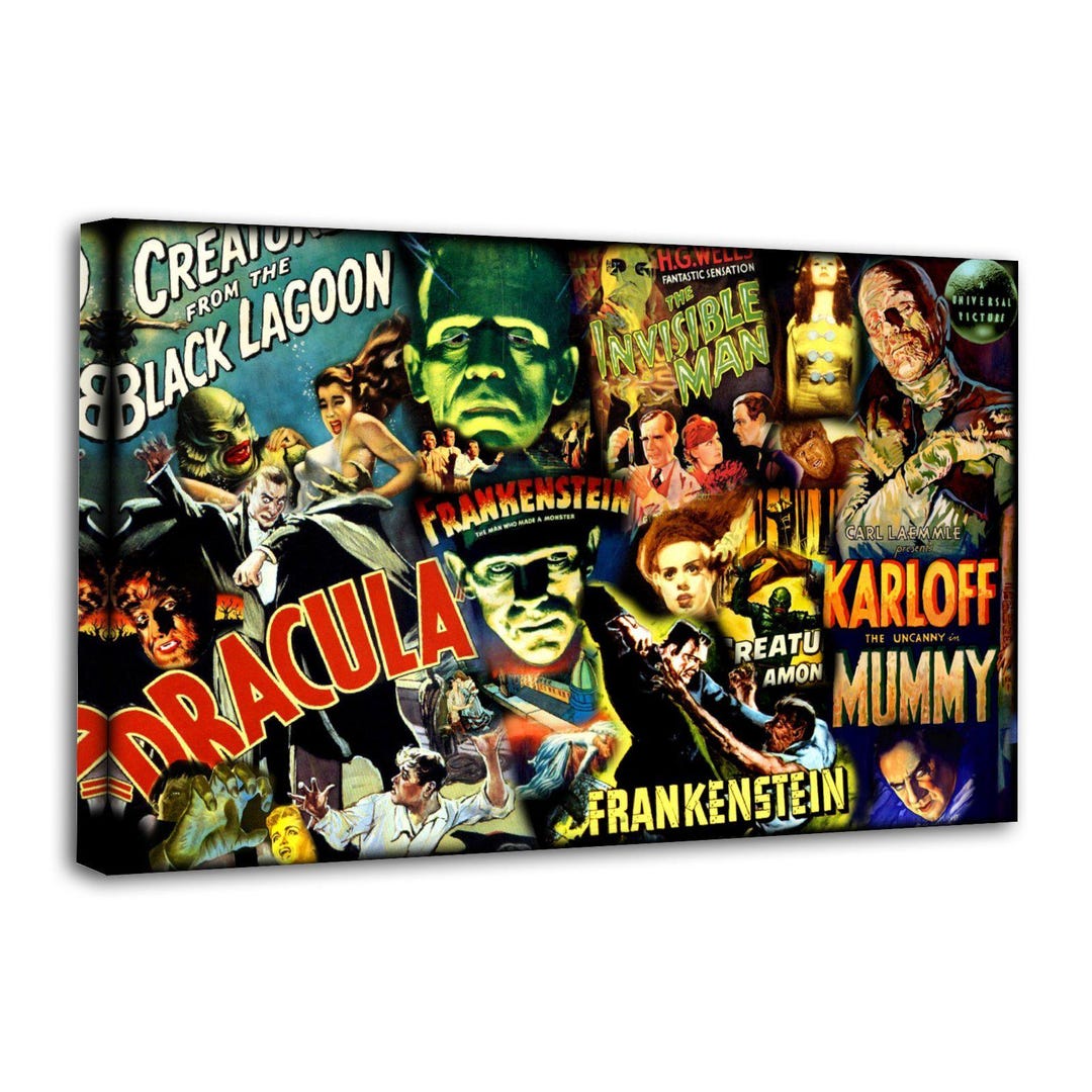 Universal Monsters Horror Movie Series Canvas Gift Living Room Prints ...