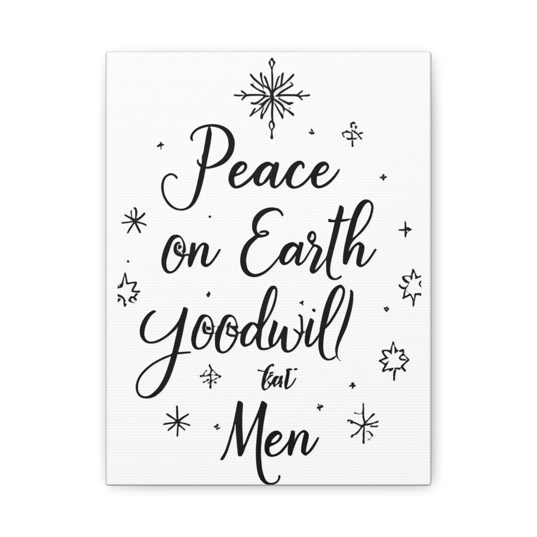 Peace on Earth Goodwill to Men Canvas - Etsy