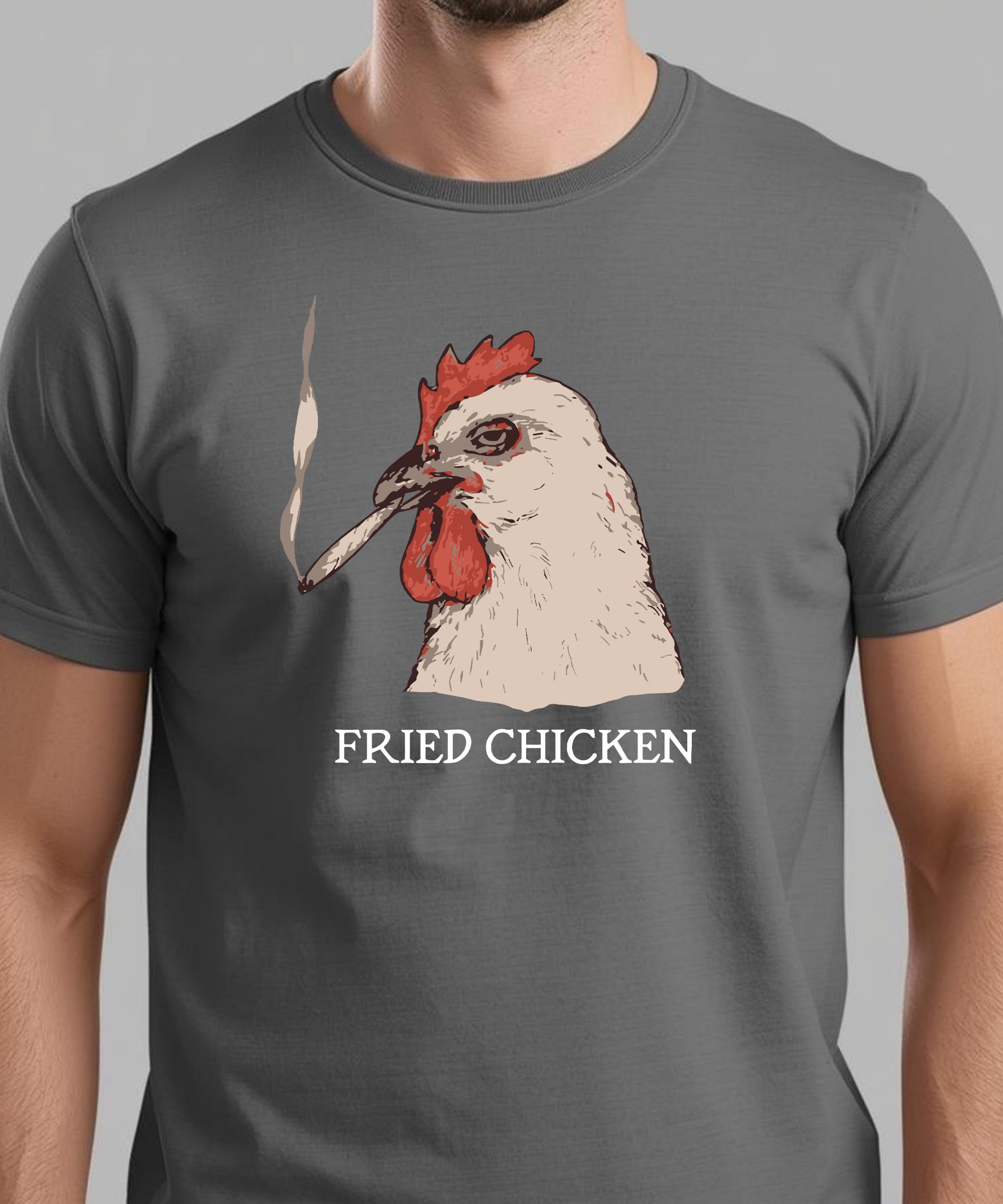 Fried Chicken Smoking PNG | Funny Chicken Illustration | Vintage Dark ...