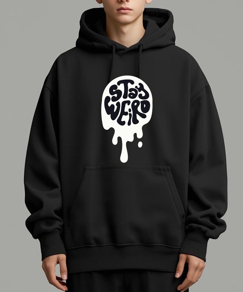 Stay Weird PNG, Drippy Retro Text Design, Groovy Melting Lettering ...