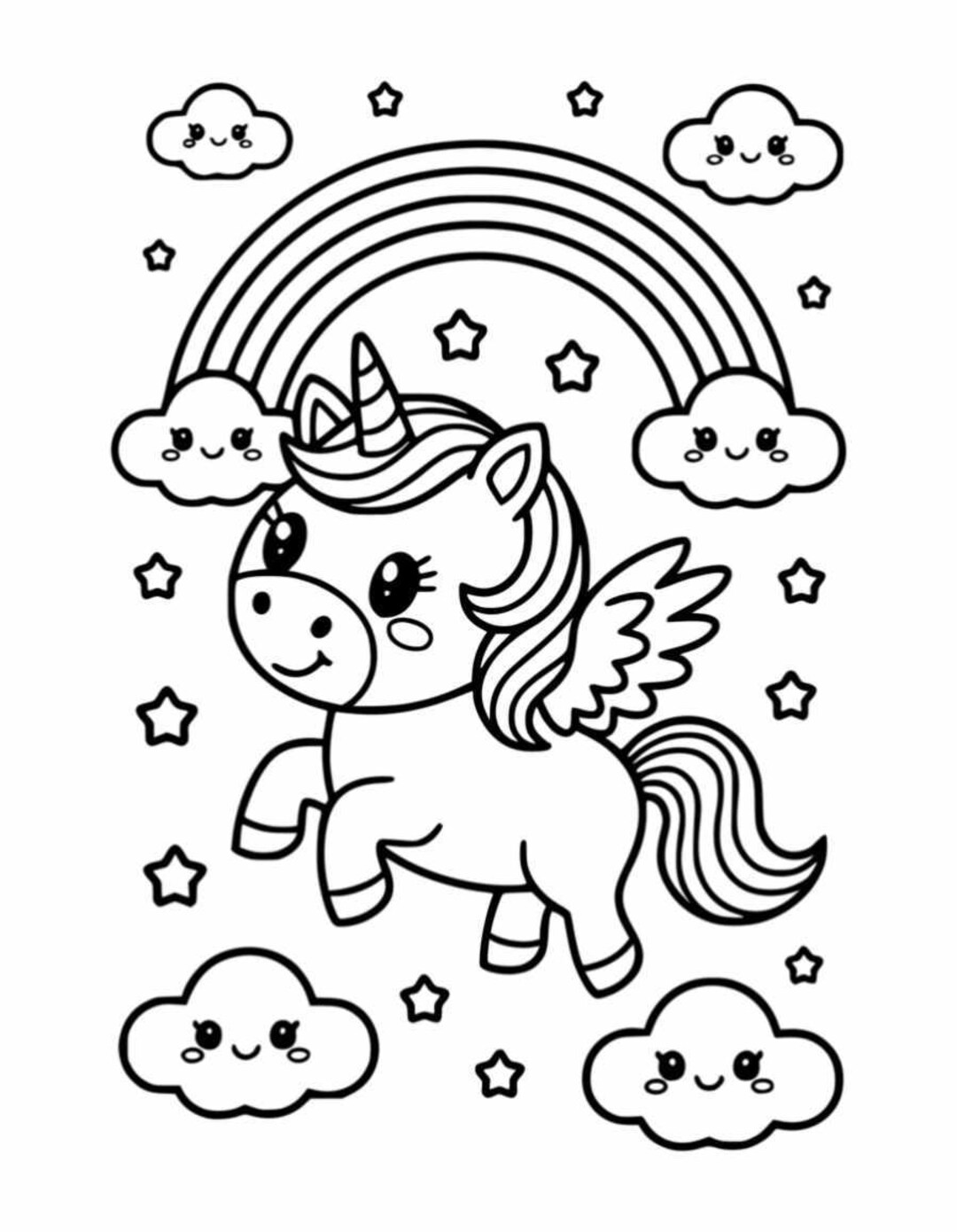 Unicorn Coloring Book for Toddlers | 24 Printable Coloring Pages Ages 2 ...