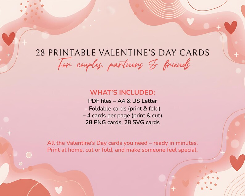Printable Valentine’s Day Cards | 28 Designs for Couples, Partners ...