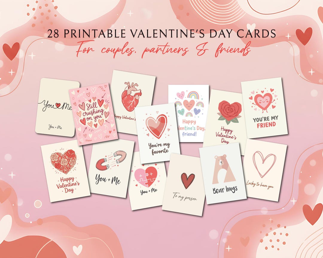 Printable Valentine’s Day Cards | 28 Designs for Couples, Partners ...