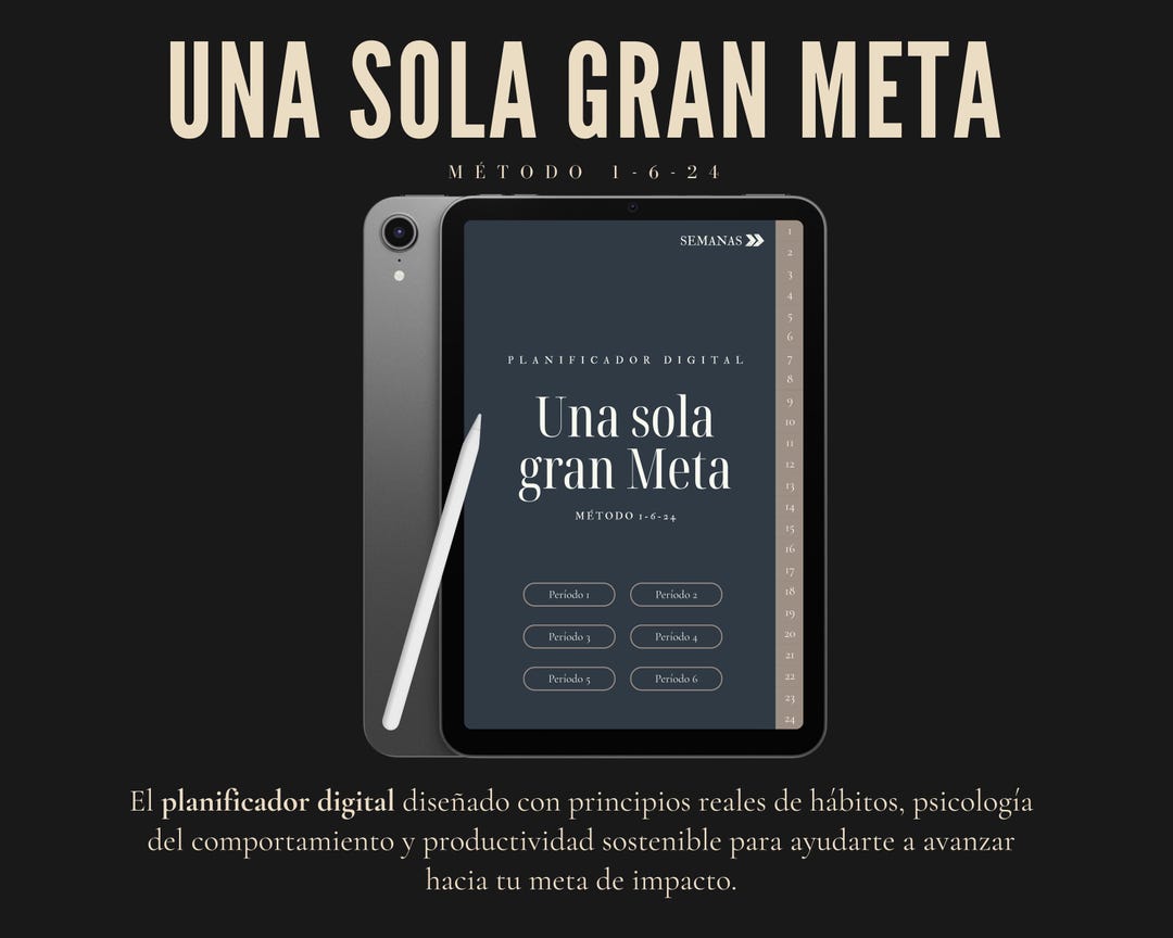 6-month Digital Planner: One Big Goal | Interactive Editable PDF ...