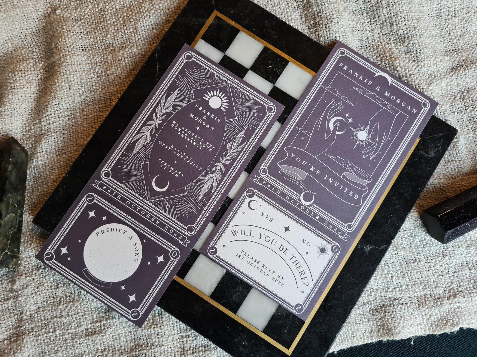 Unique Tarot Card Invitation, Personalised Invites With RSVP Card for ...