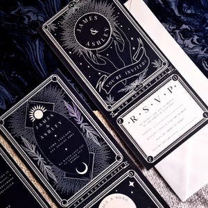 Unique Crystal Ball Tarot Card Invitation, Personalised With RSVP Card ...