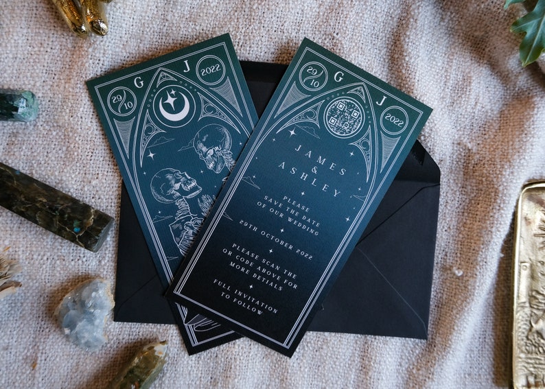 Unique Tarot Card Save the Date 'til Death Do Us - Etsy