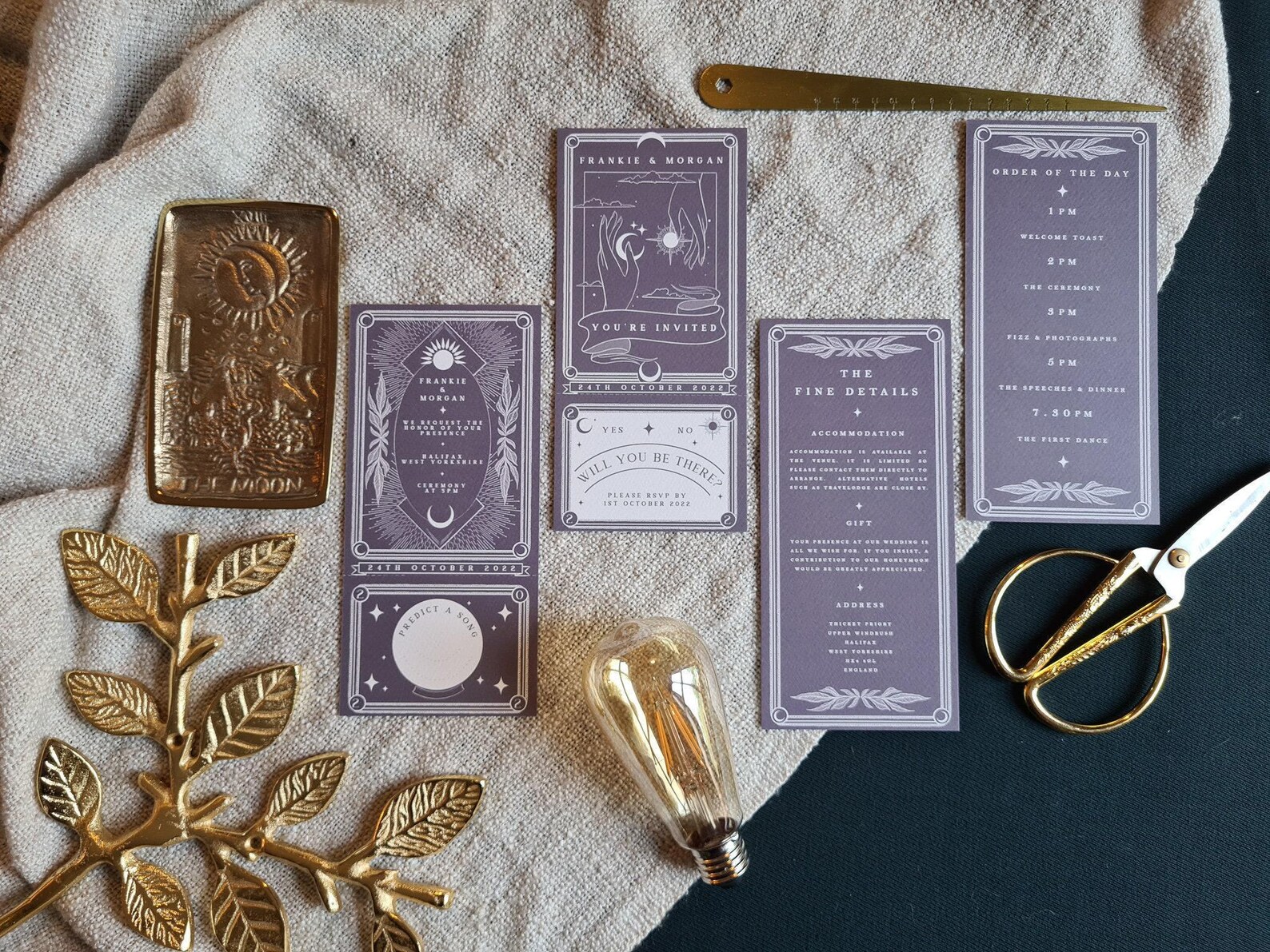Unique Tarot Card Invitation, Personalised Invites With RSVP Card for ...