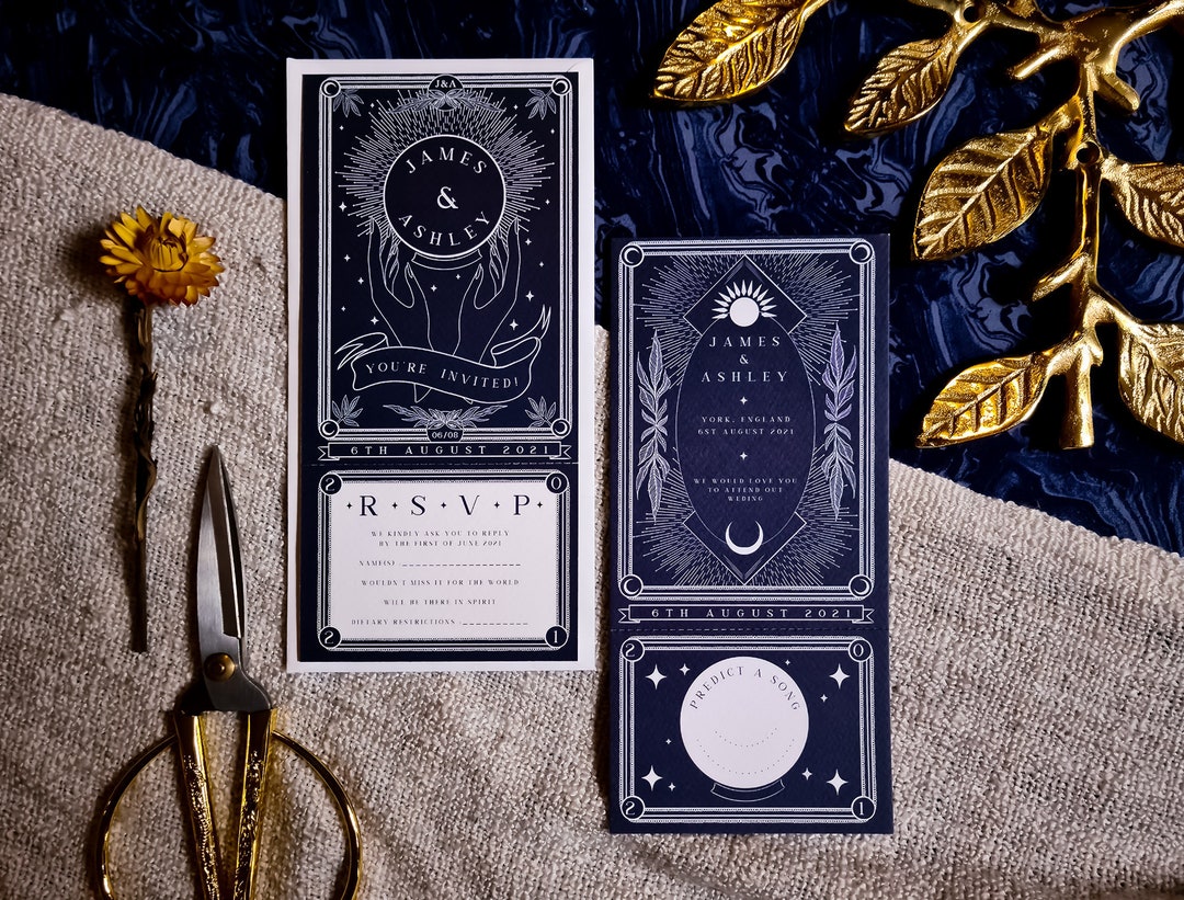 Unique Tarot Card Invitation, Personalised Invitation RSVP Card for ...