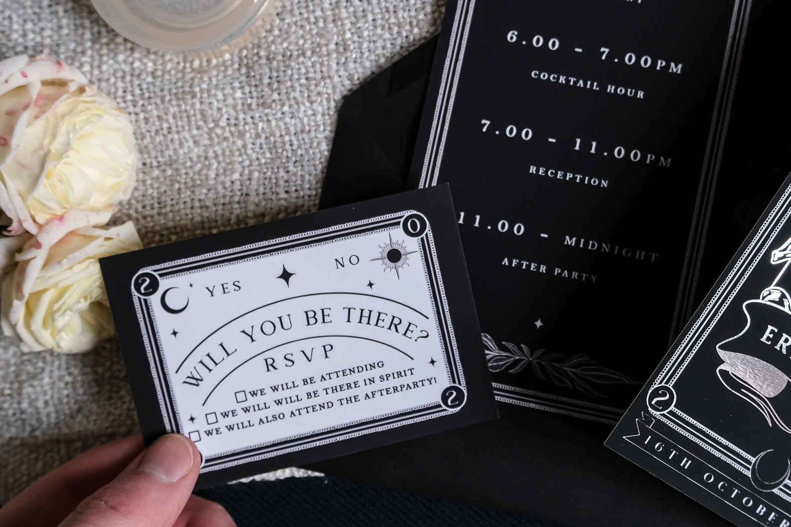 Unique Foiled Tarot Card Invitation Suite 'til Death Do Us - Etsy