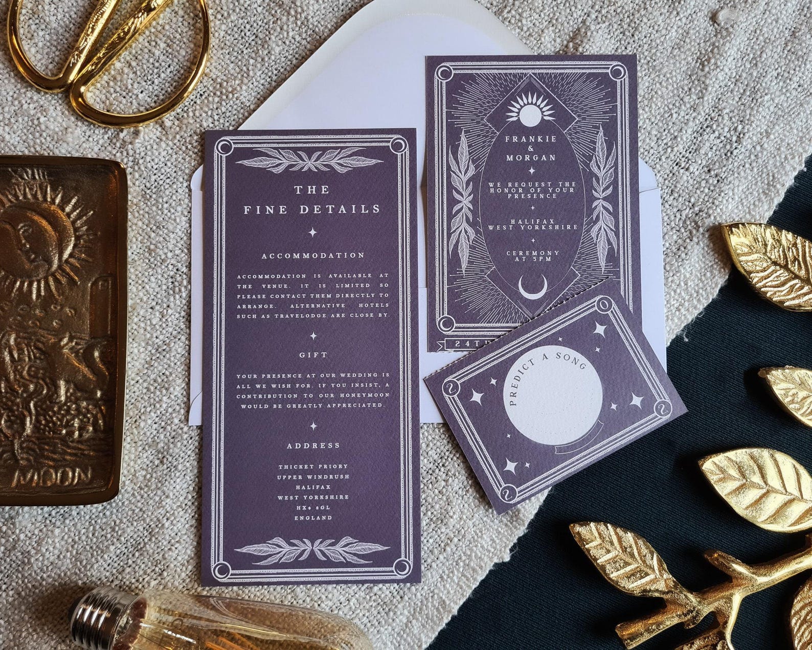 Unique Tarot Card Invitation, Personalised Invites With RSVP Card for ...