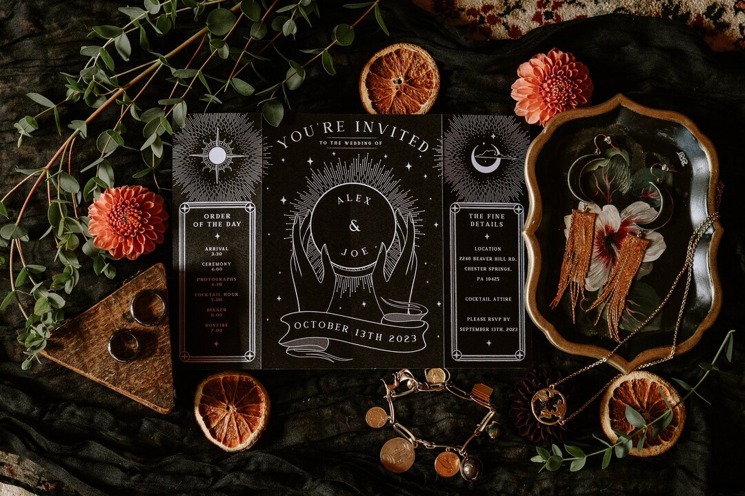 Unique Tarot Card Ouija Wedding Invitation 'til Death Do Us Part ...