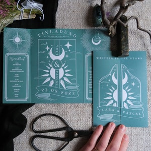 Boho Sun and Moon Wedding Invitation 'written in the Stars ...