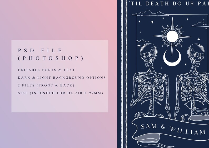 Printable Death Tarot Card Save the Date 'til Death Do Us - Etsy