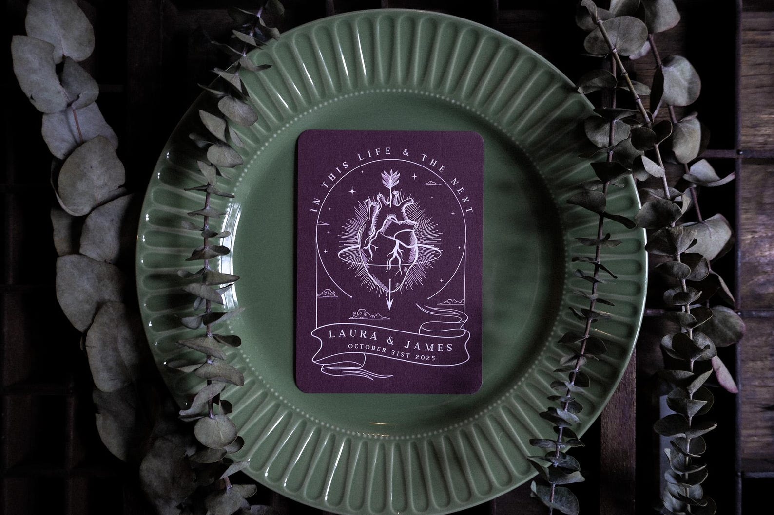 Unique Tarot Card Wedding Menu, Bleeding Heart Anatomical Design ...