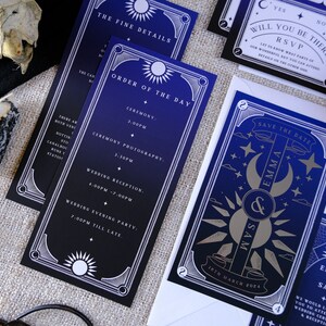 Unique Foiled Tarot Card Invitation Suite 'sun and Moon', Personalised ...