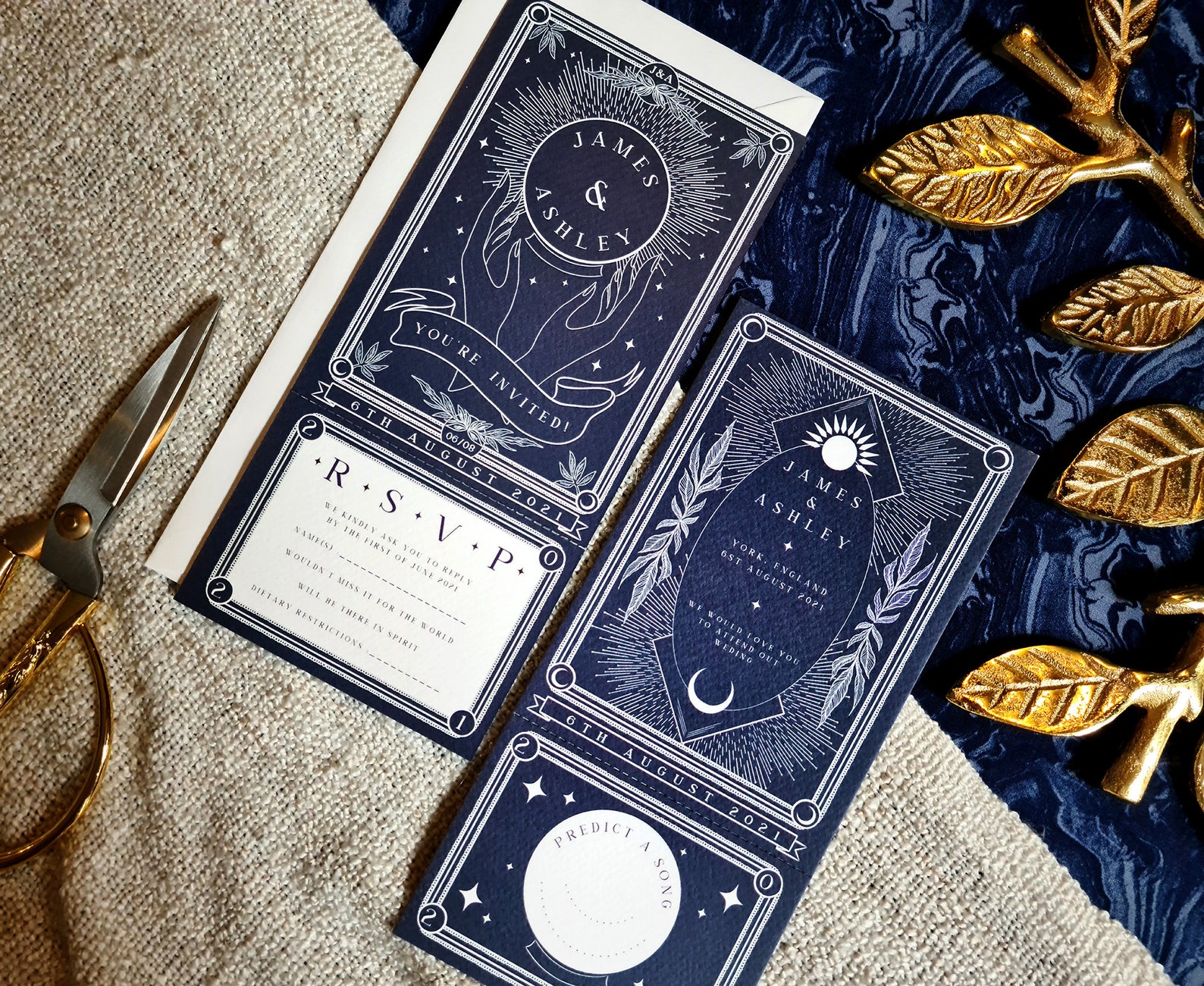 Unique Tarot Card Invitation, Personalised Invitation RSVP Card for ...