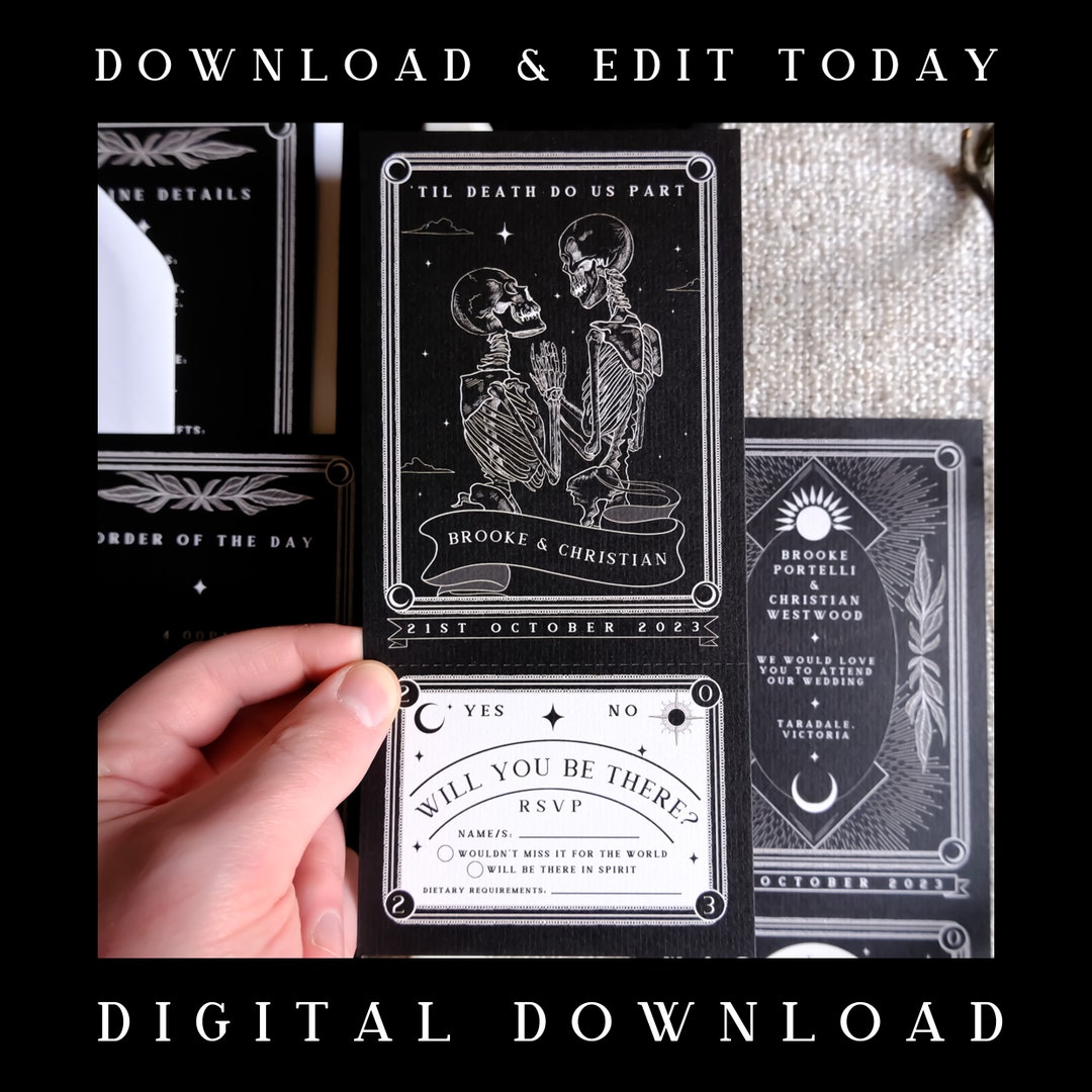 Printable Tarot Card Invitation Sun and Moon, Personalised Invitation ...