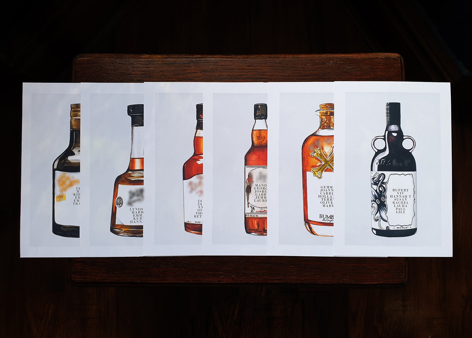 Rum Table Plan Rum Bottle Wedding Seating Table Prints - Etsy UK