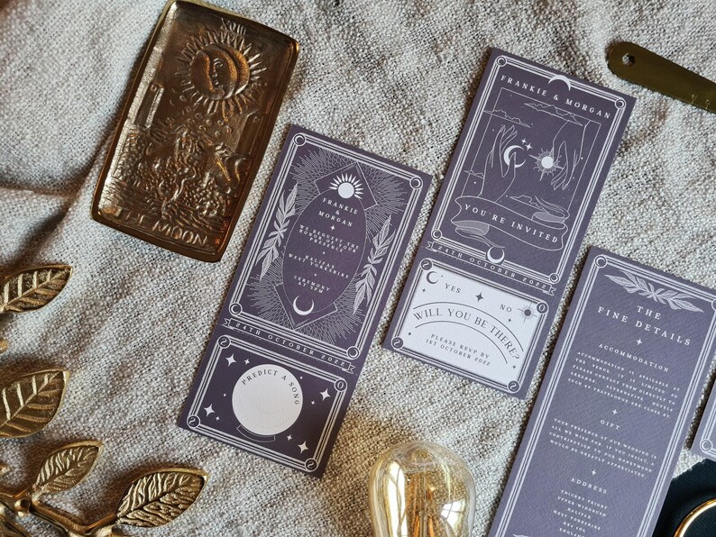 Unique Tarot Card Invitation, Personalised Invites With RSVP Card for ...