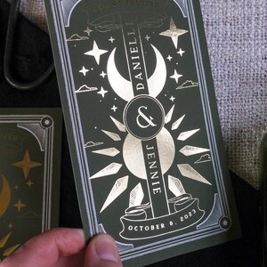 Unique Gold Foil 'dusk and Dawn Tarot Card' Save the Date, Personalised ...