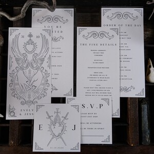 Romeo and Juliet Inspired Gothic Romance 3-piece Tarot Card Invitation ...