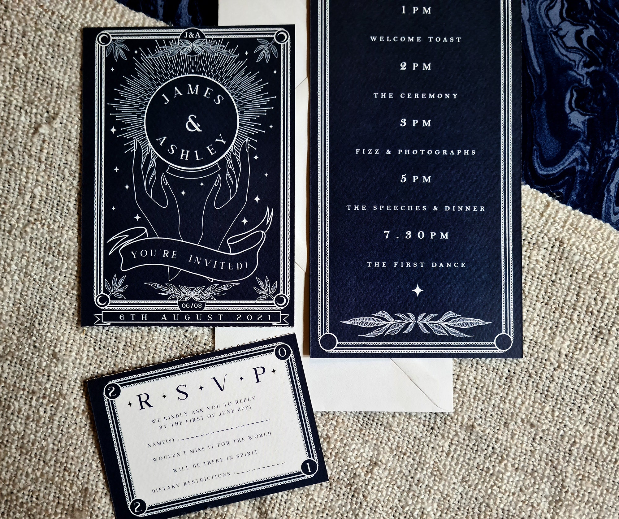 Unique Tarot Card Invitation, Personalised Invitation RSVP Card for ...