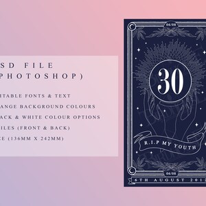 Printable 'crystal Ball' Tarot Card Party Dave the Date, Personalised ...