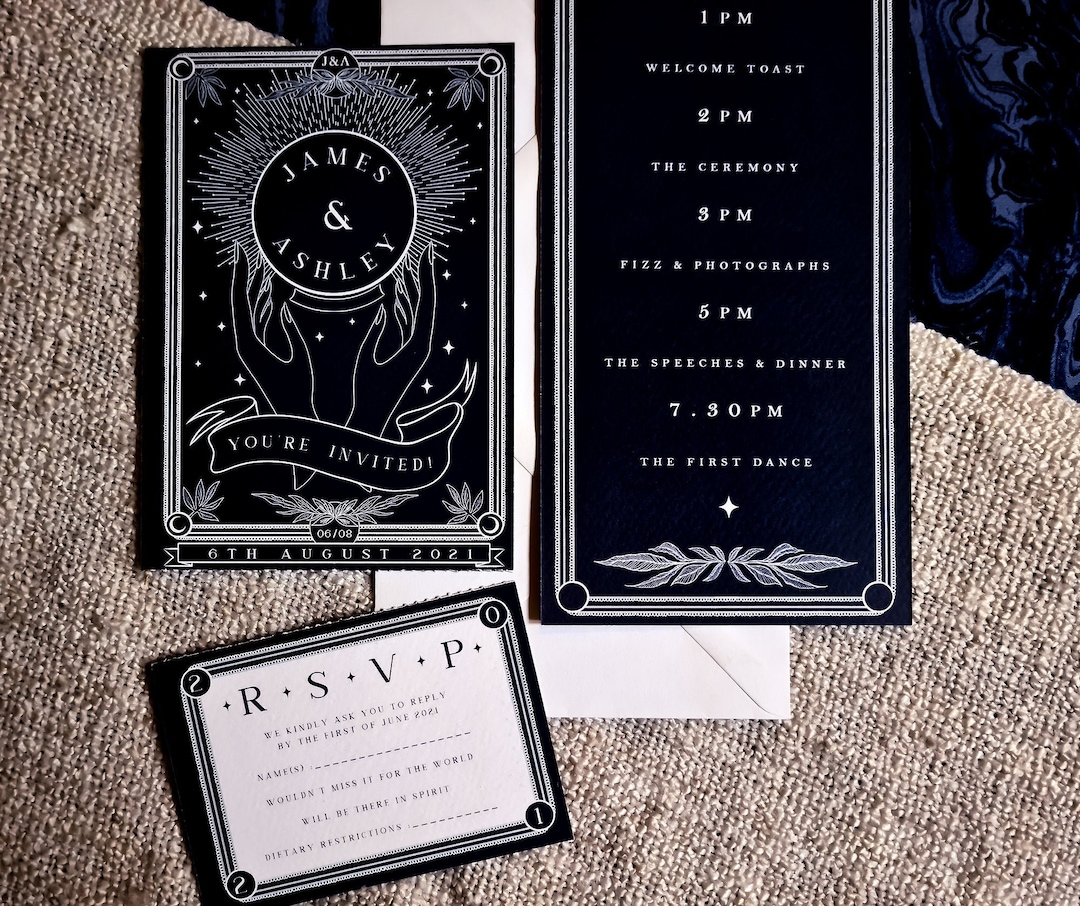 Unique Tarot Card Invitation, Personalised Invitation RSVP Card for ...