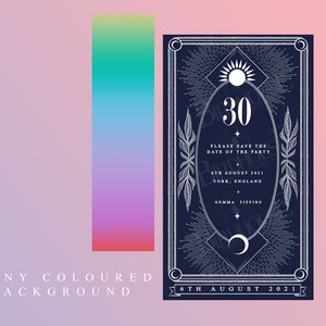 Printable 'crystal Ball' Tarot Card Party Dave the Date, Personalised ...