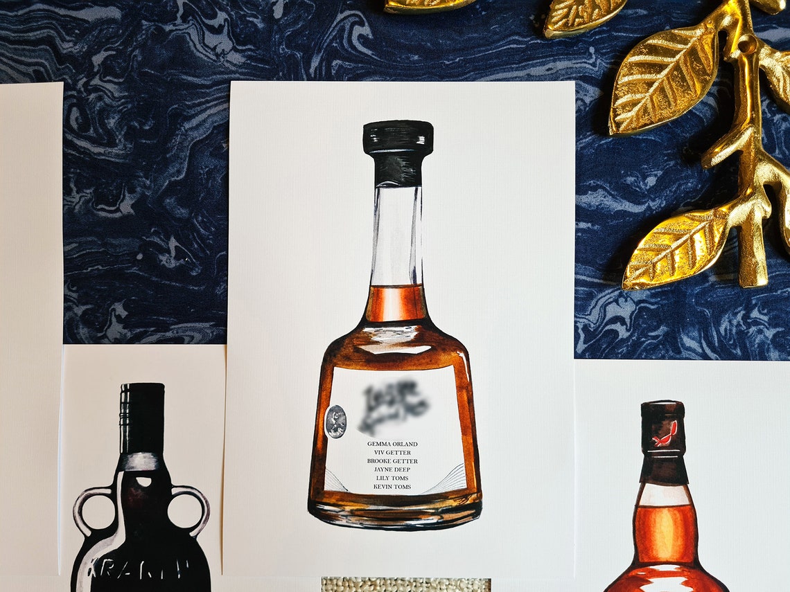Rum Table Plan Rum Bottle Wedding Seating Table Prints - Etsy