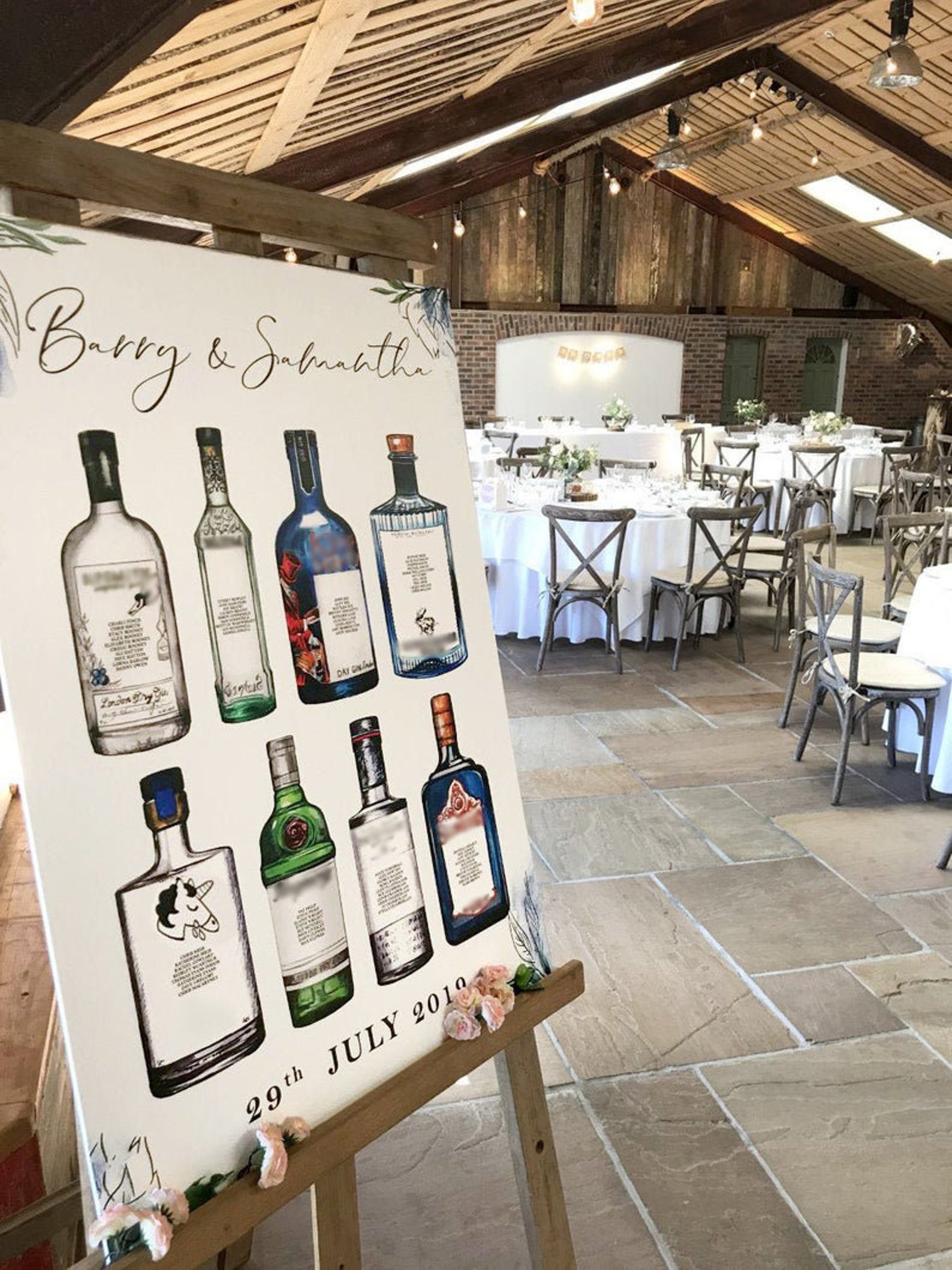 Gin Table Plan Board Bespoke Gin Bottle Illustration Wedding - Etsy