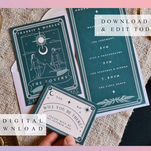 Printable Tarot Card Invitation Personalised Invitation for - Etsy