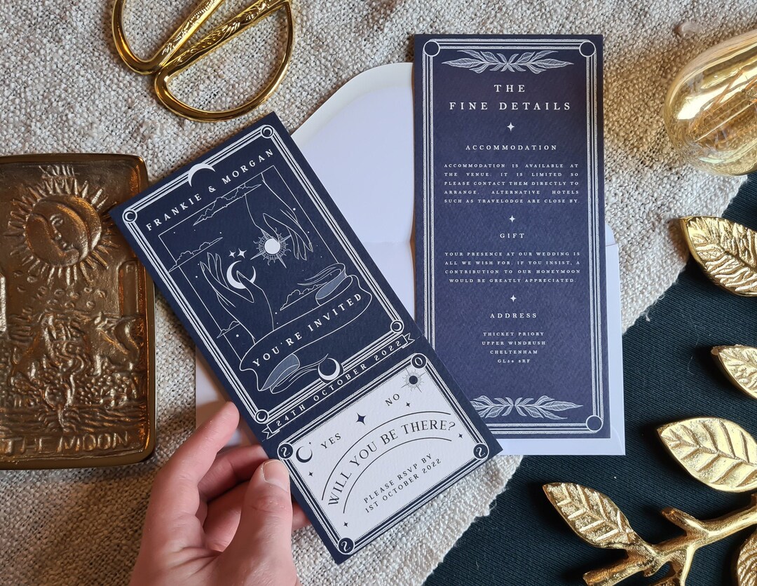 Unique Tarot Card Invitation, Personalised Invitation RSVP Card for ...