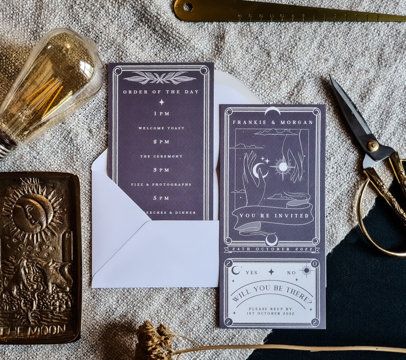 Unique Tarot Card Invitation Personalised Invitation RSVP - Etsy