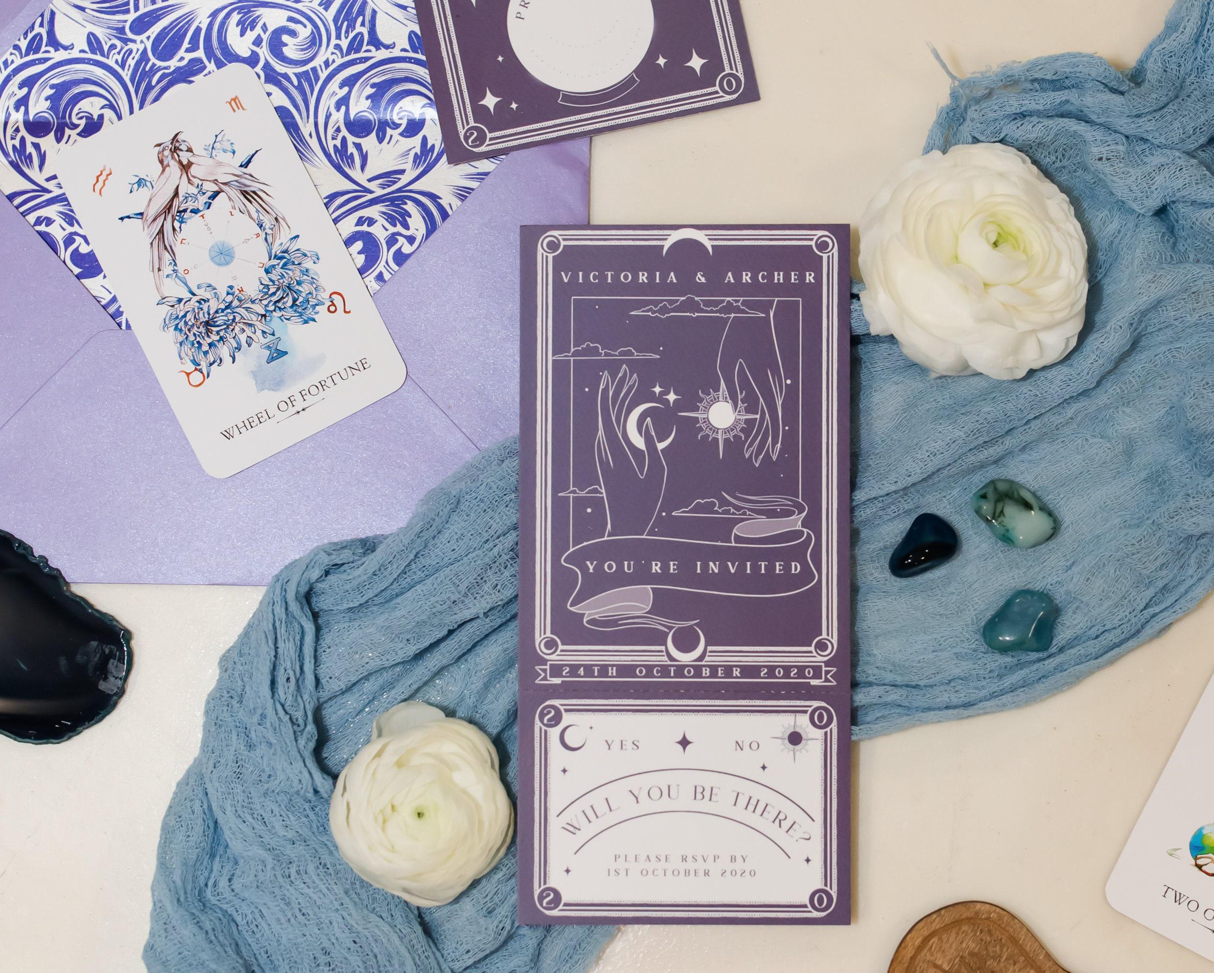 Unique Tarot Card Invitation, Personalised Invitation RSVP Card for ...