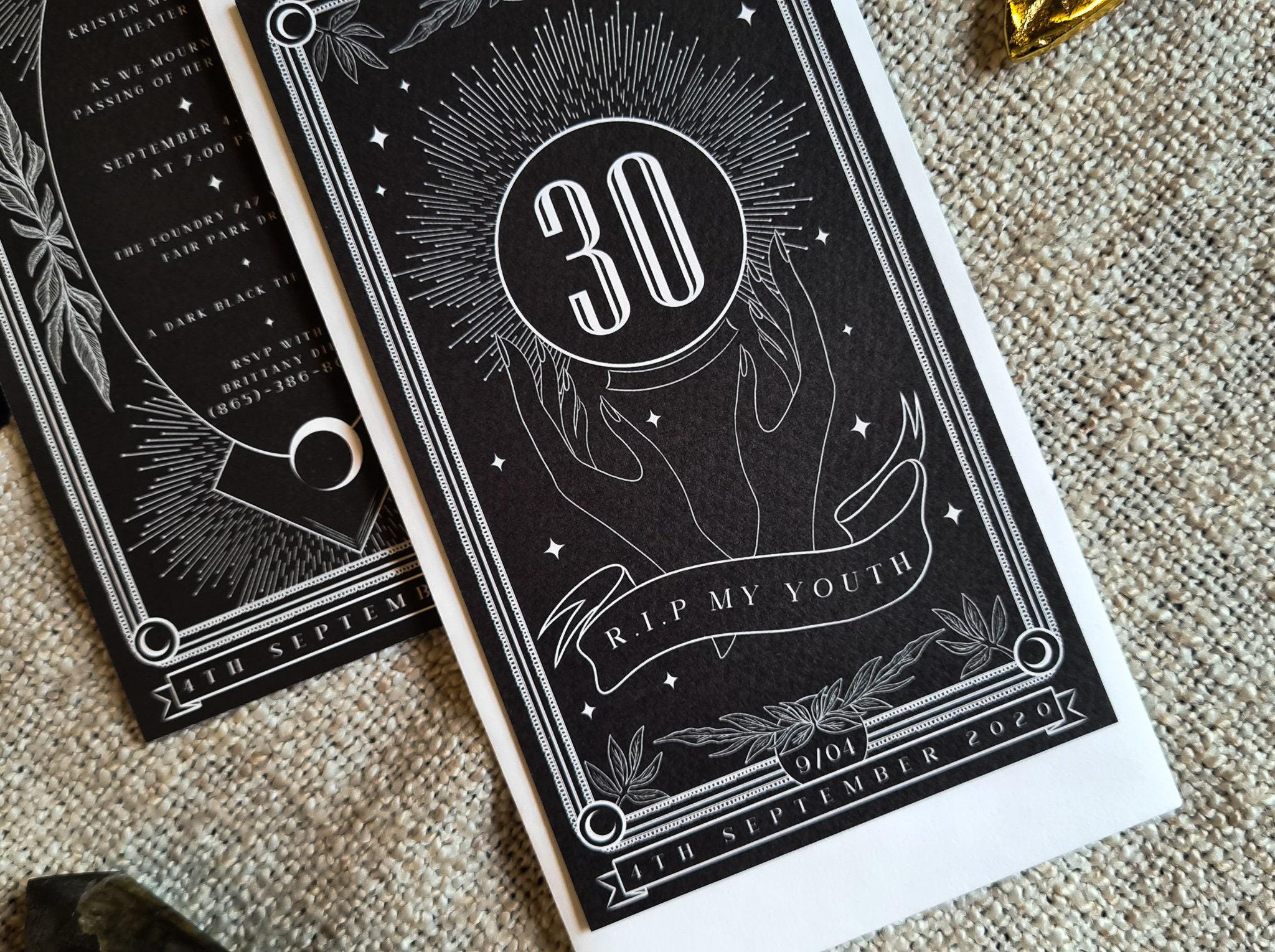 Unique Tarot Card Birthday Party Invitation, Personalised Save the Date ...